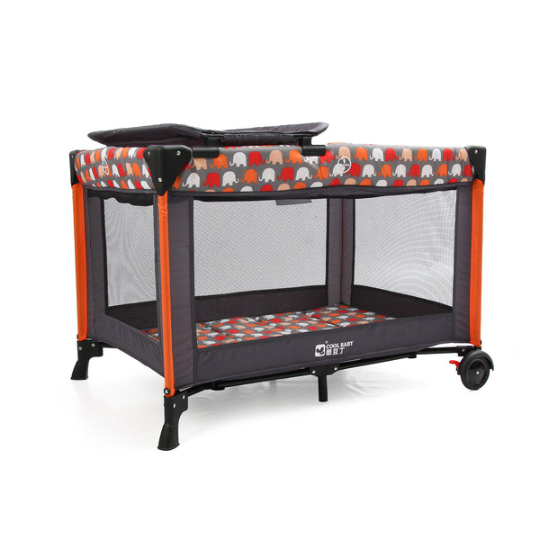 Cool Baby Playpen with Changing Table, Mattress & Carry Bag, Orange in ...