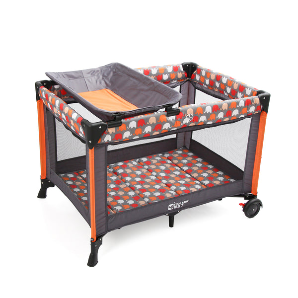 Cool Baby Playpen with Changing Table, Mattress & Carry Bag, Orange in ...