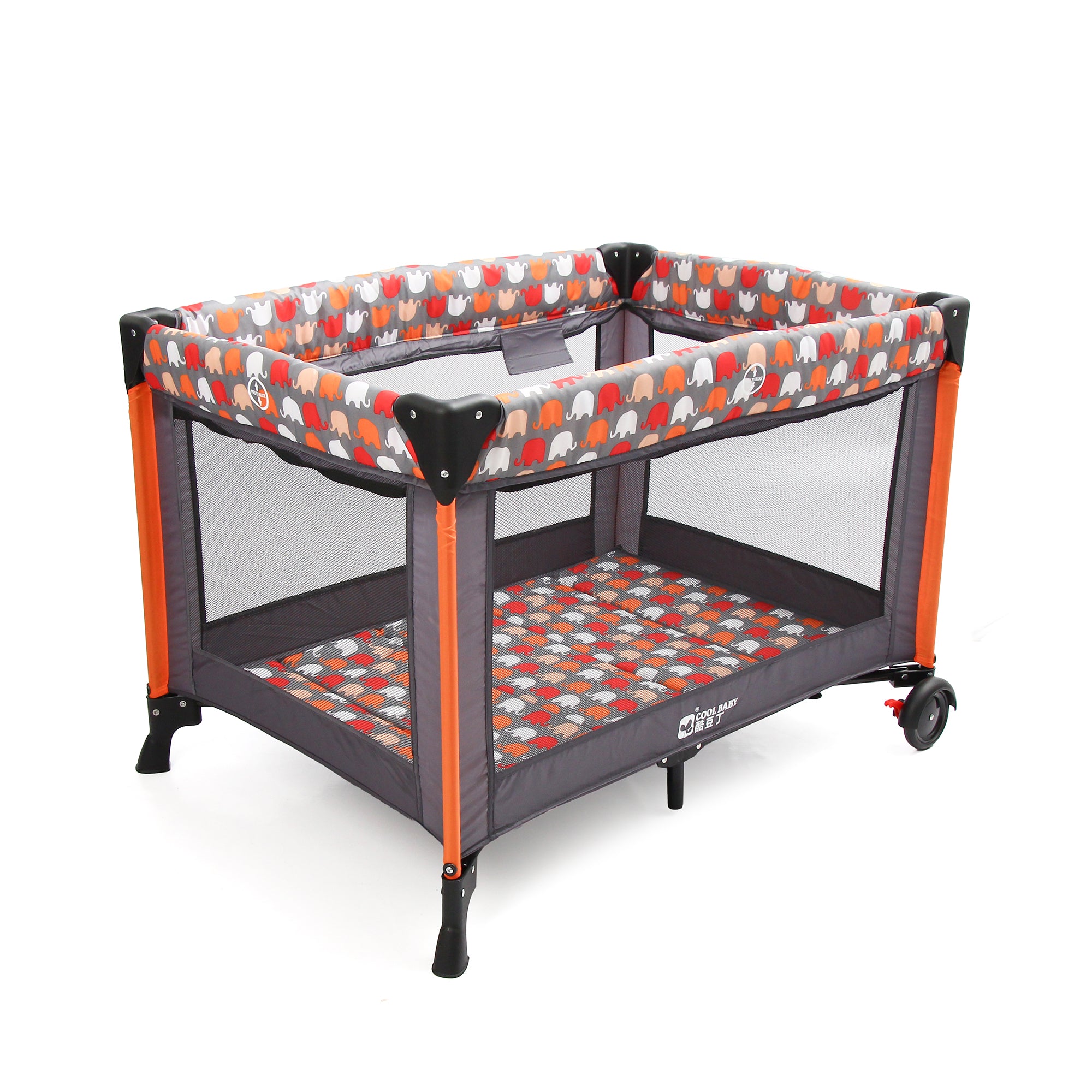 Cool Baby Playpen with Changing Table, Mattress & Carry Bag, Orange in ...