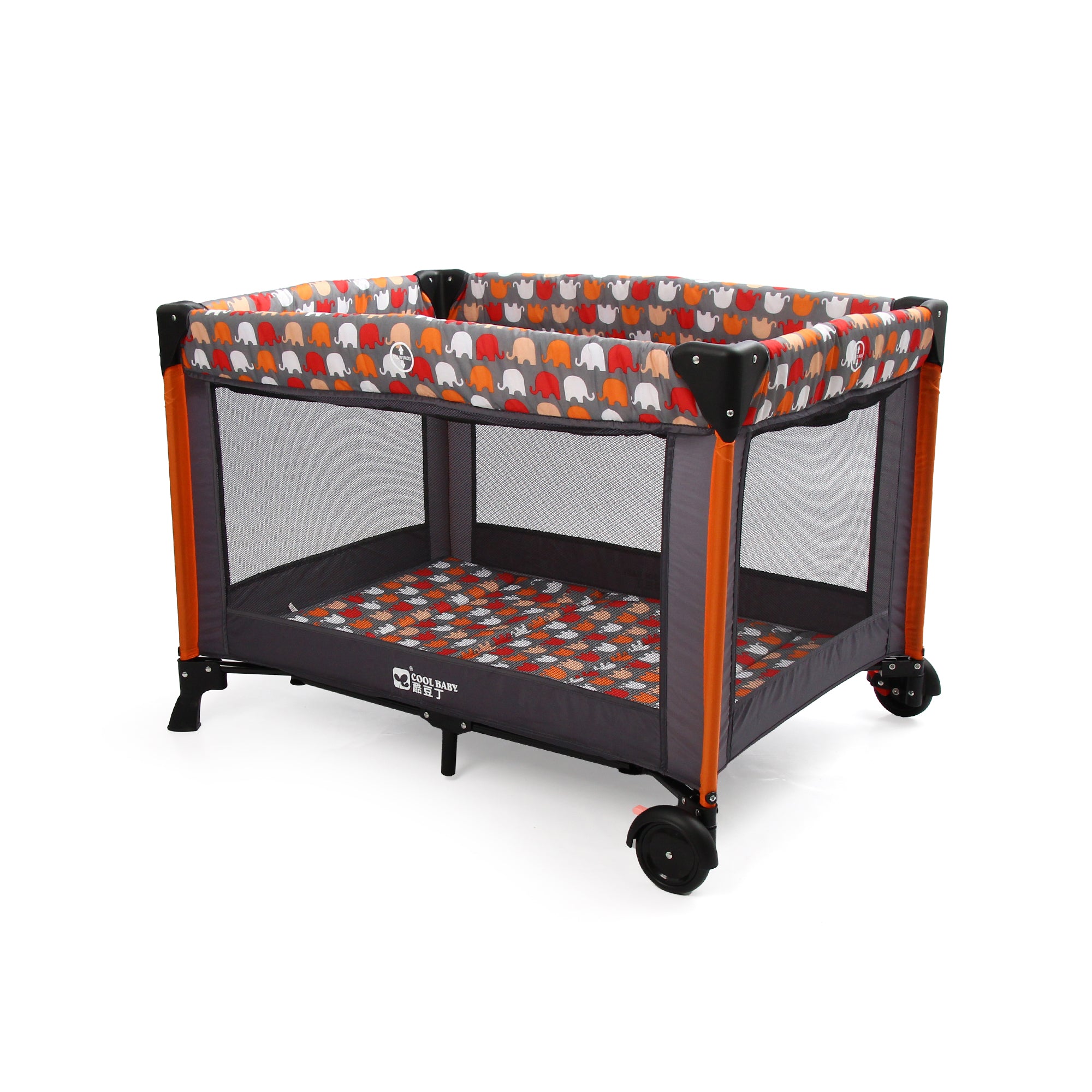 Cool Baby Playpen with Changing Table, Mattress & Carry Bag, Orange in ...