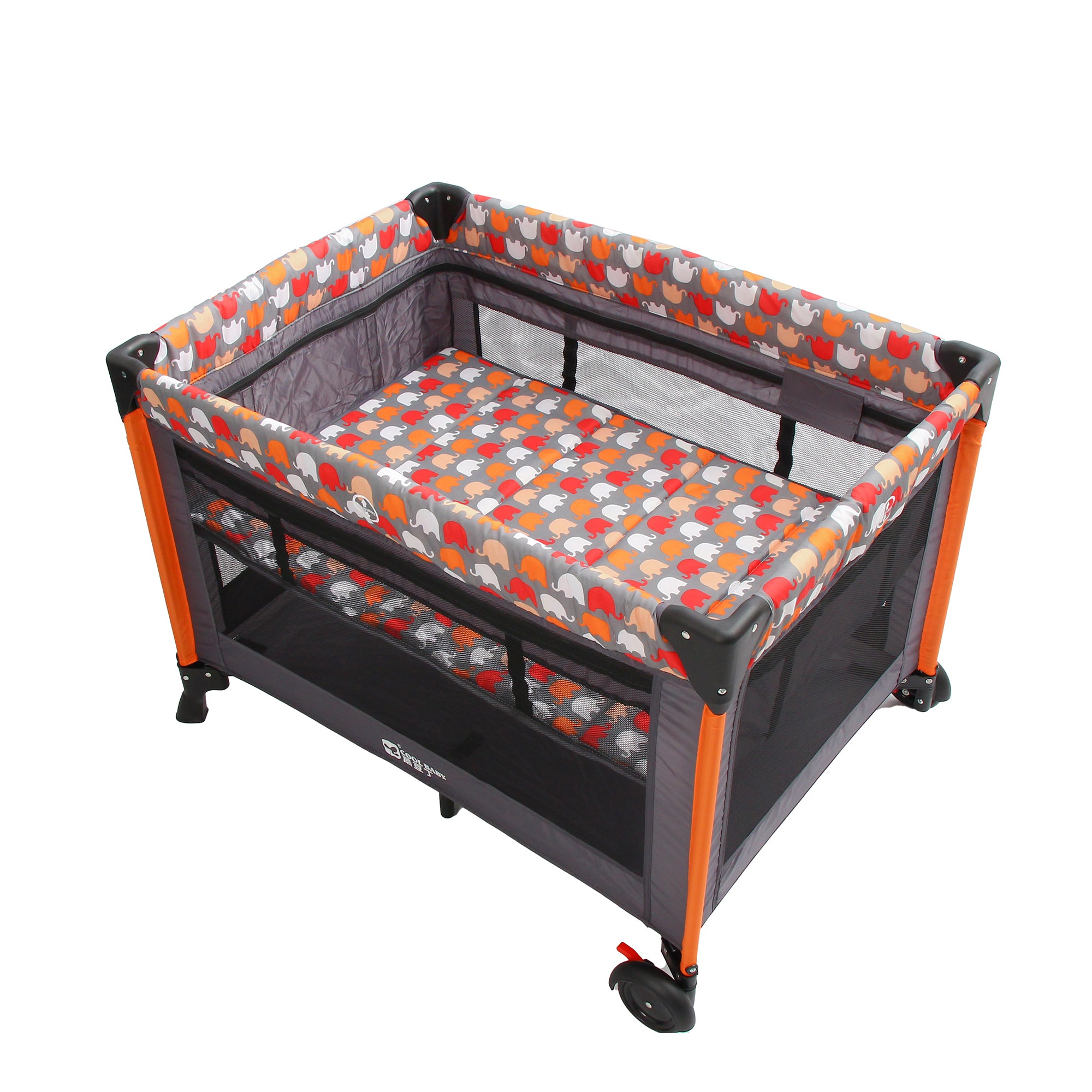 Cool Baby Playpen with Changing Table, Mattress & Carry Bag, Orange in ...