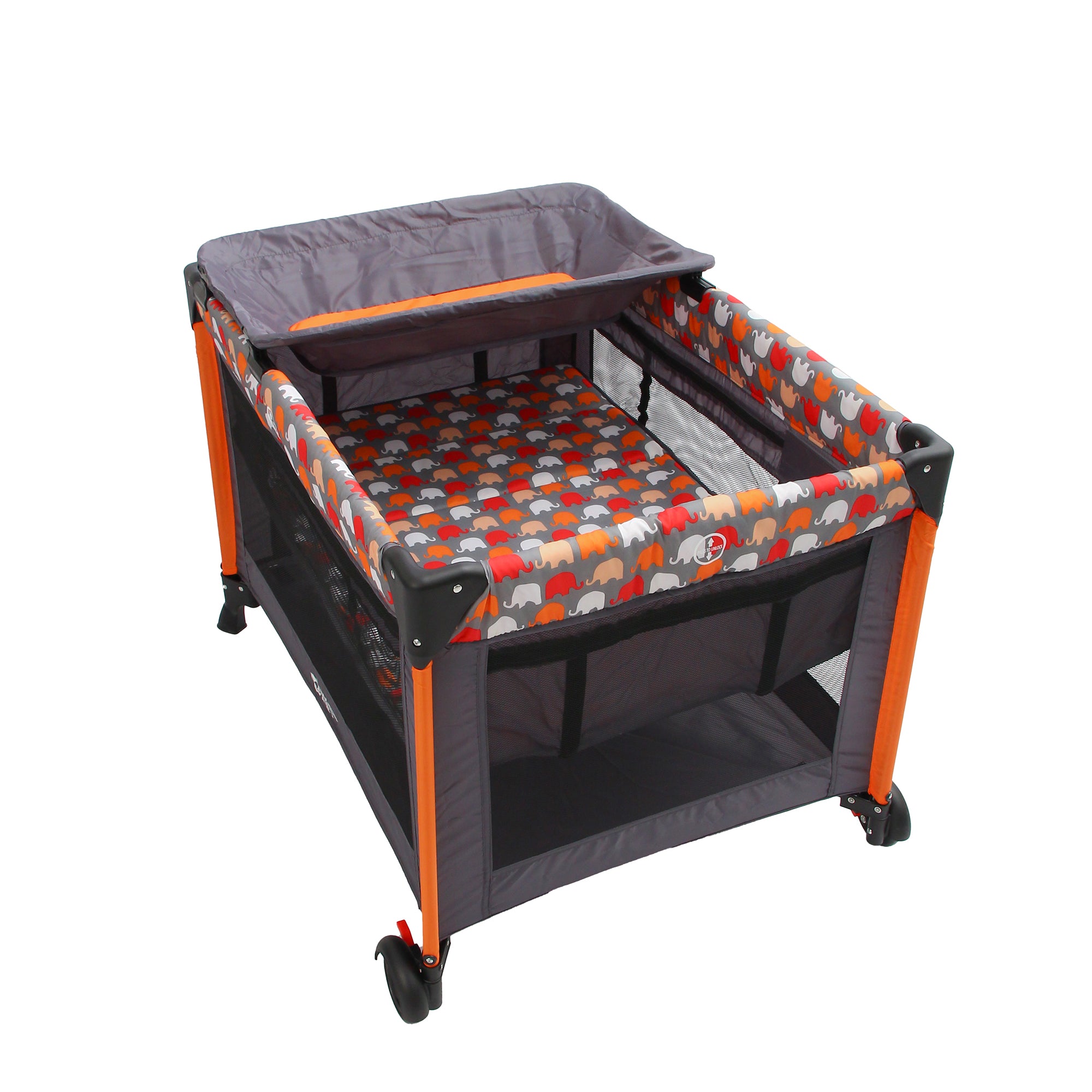 Cool Baby Playpen with Changing Table, Mattress & Carry Bag, Orange in ...