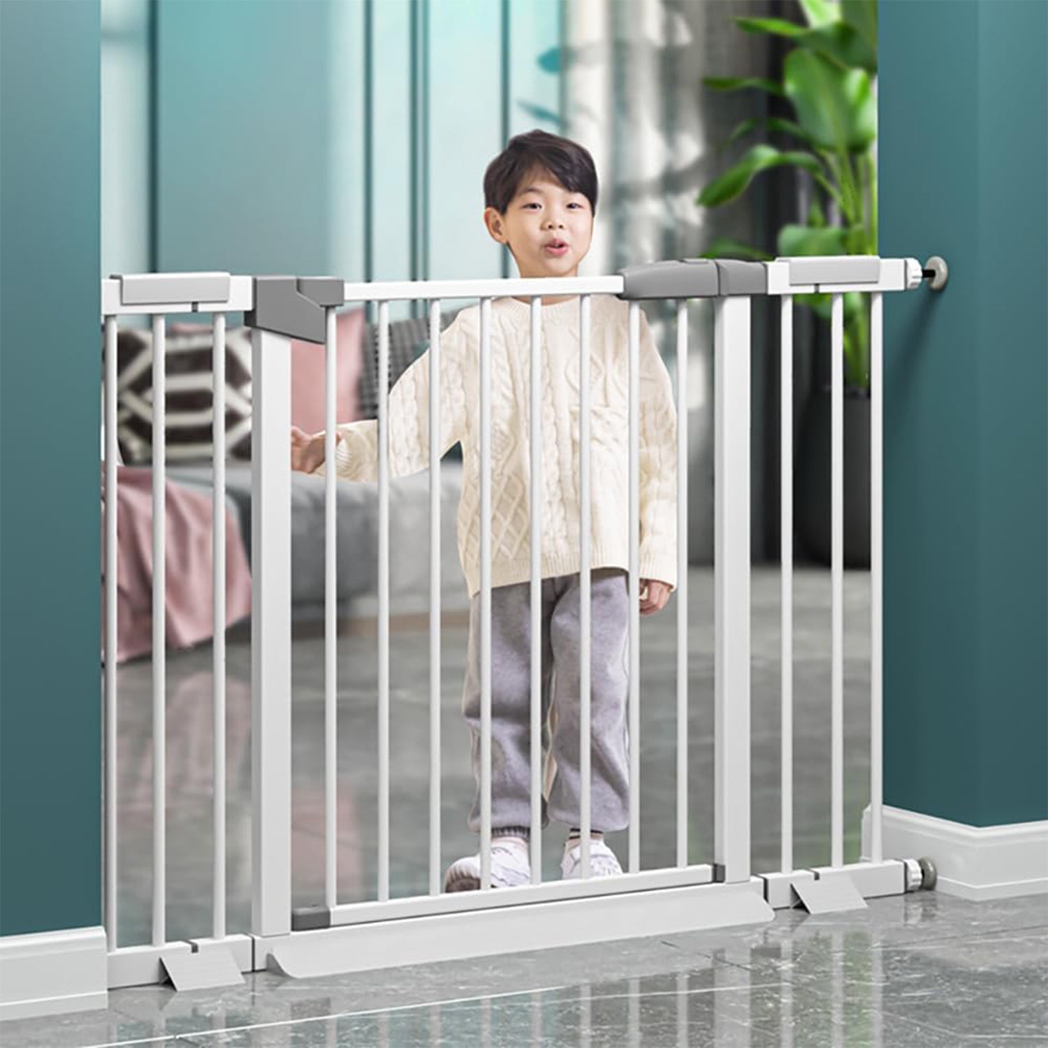 Indoor Baby Safety Gate | l Extra Wide Safety Gate | Dual-Lock Safety ...